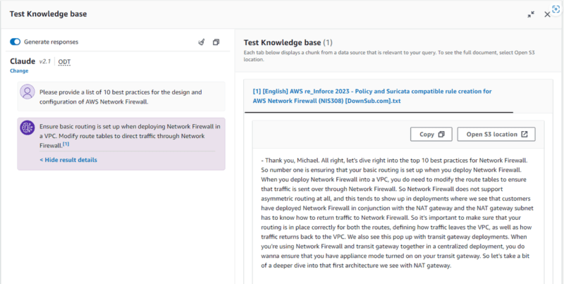 AWS Network Firewall をもっと勉強したい【Amazon Bedrock Knowledge Base編】 – TechHarmony